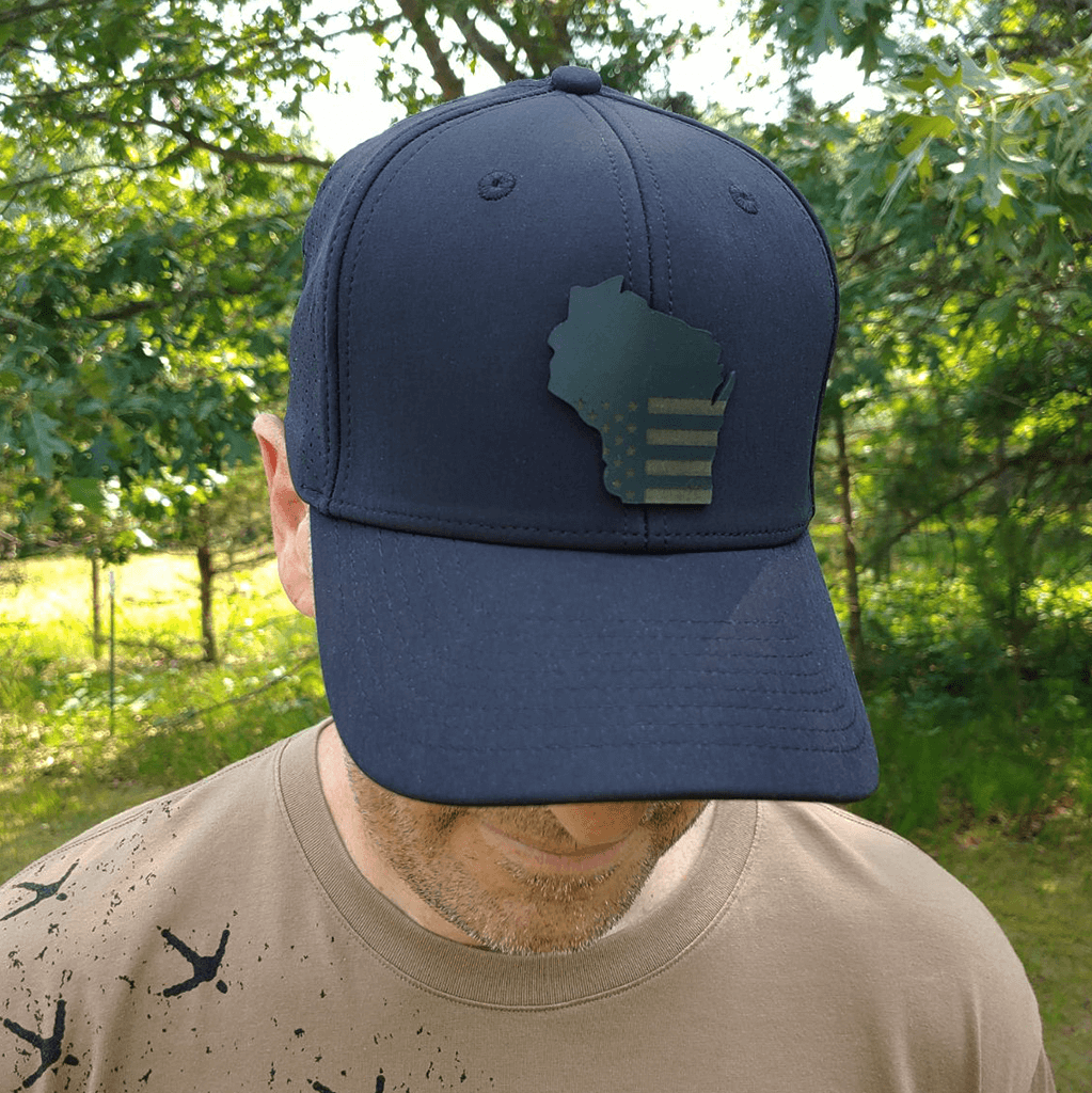 Black Performance Stealth Patch Hat - Drink Wisconsinbly