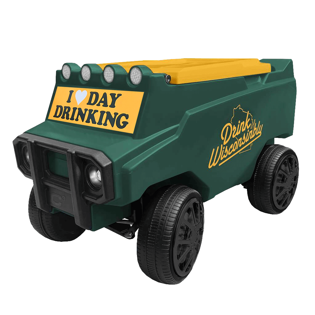 Drink Wisconsinbly Day Drinking Green Rover Cooler - Drink Wisconsinbly