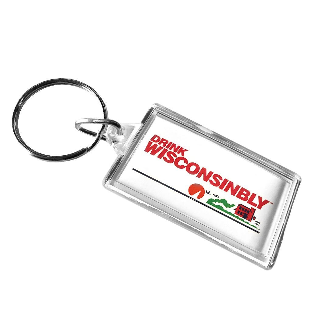 License Plate Keychain - Drink Wisconsinbly